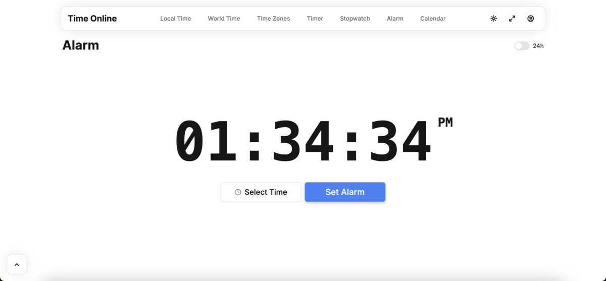 Online Alarm Clock | Browser-Based Alerts | Time Online