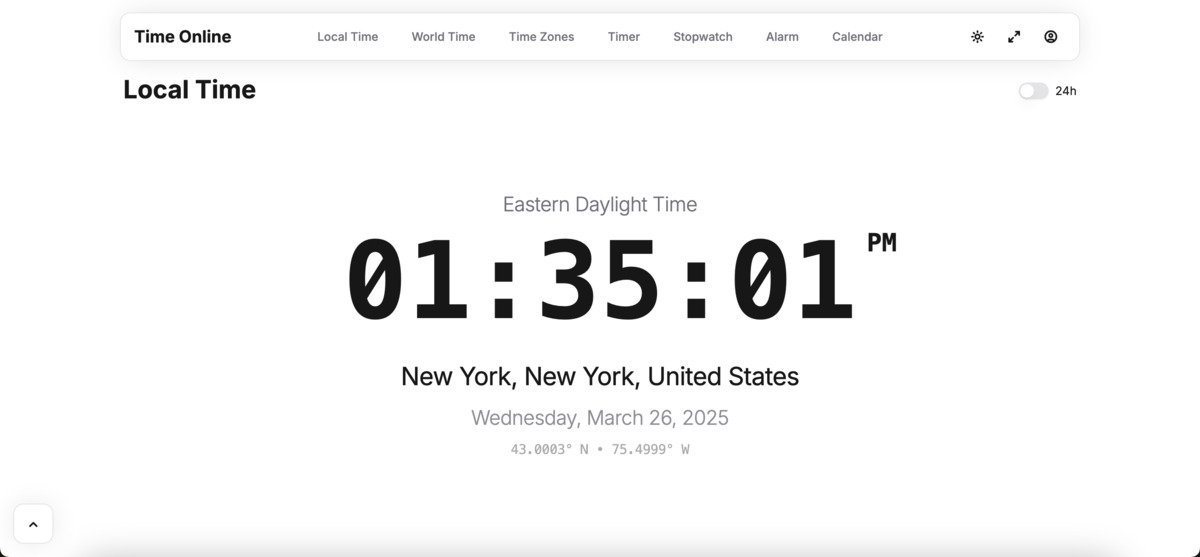 Current Local Time | Precise Digital Clock | Time Online